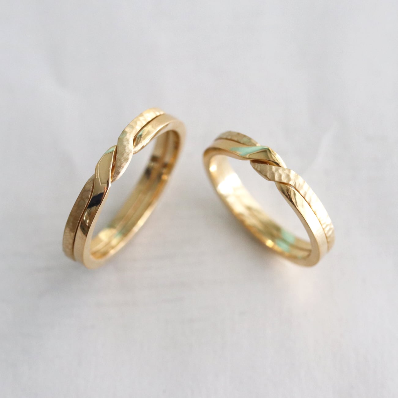 結婚指輪】ギメルリング_槌目_K18YG | Somm Jewelry【ソム 結婚指輪】ギメルリング_槌目_K18YG | Somm Jewelry【ソム
