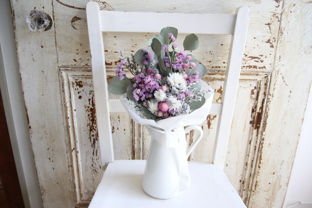 ドライフラワー花束【受注制作】ピンク・白・ブルー・イエロー×ブルーから選べる花束 | kinote dried flowers
