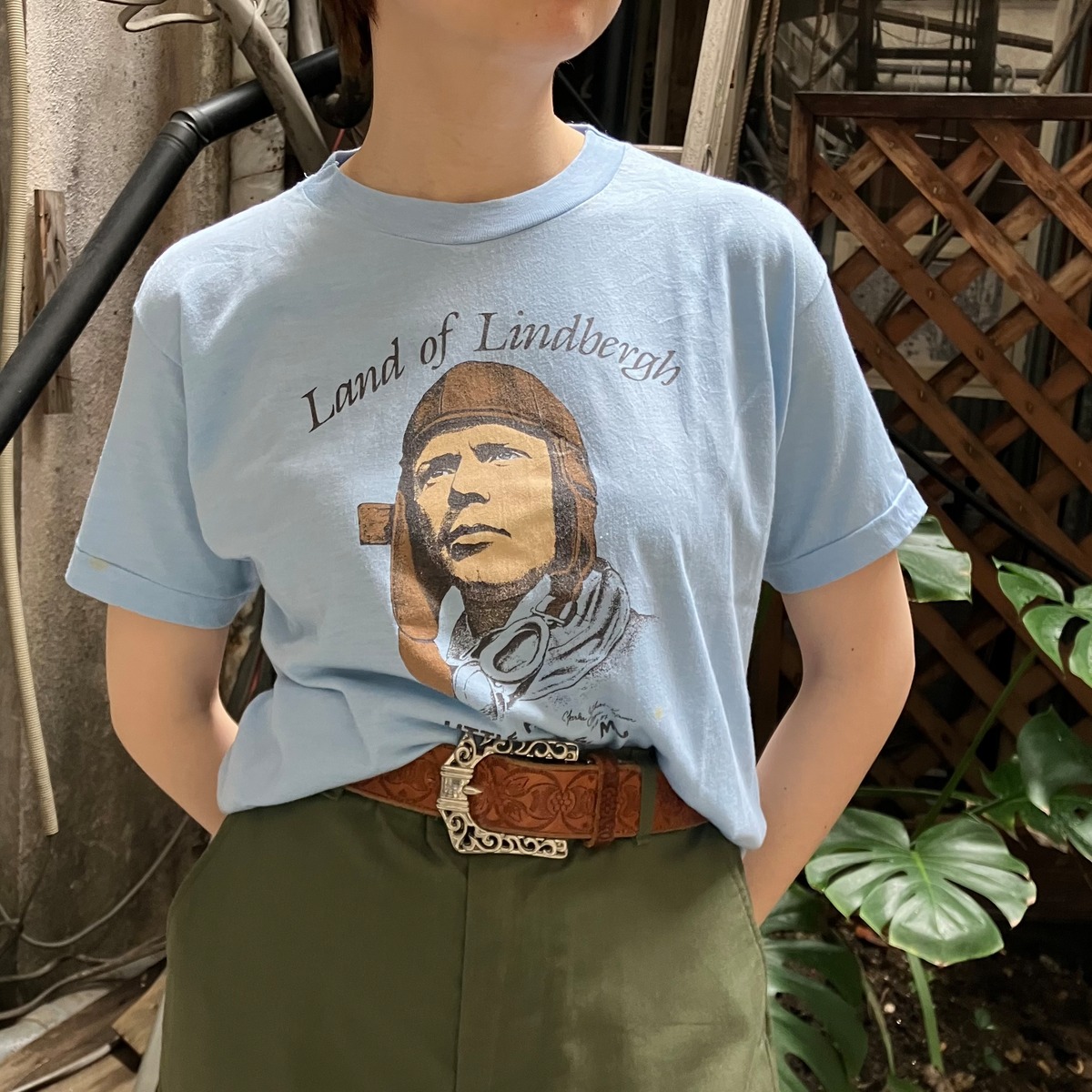 "Land of Lindbergh" USA製 print tshirt | palette used clothing