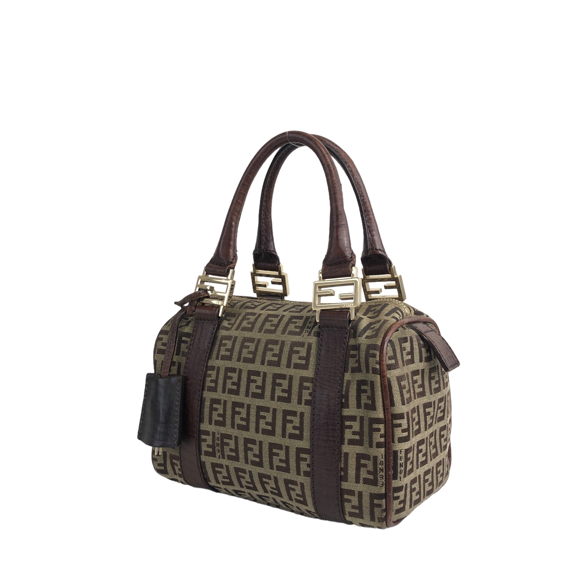 FENDI フェンディ ズッキーノ ハンドバッグ ブラウン キャンバス FENDI フェンディ ズッキーノ ハンドバッグ ブラウン キャンバス