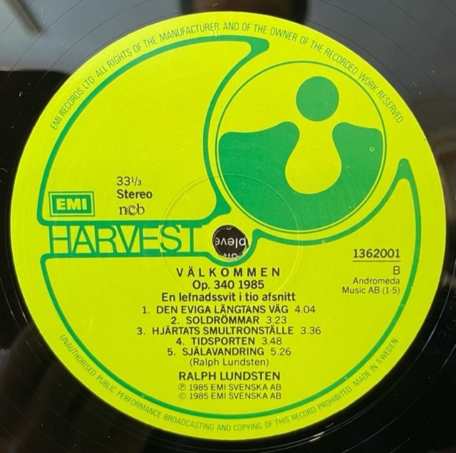RALPH LUNDSTEN "VALKOMMEN" LP | EAD RECORD
