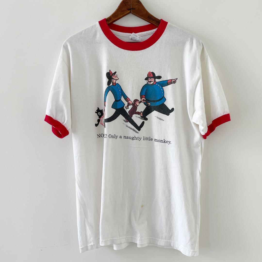 GF767 90s Tシャツ おさるのジョージ リンガー ヴィンテージ GF767 90s Tシャツ おさるのジョージ リンガー ヴィンテージ