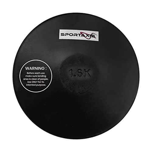 Sportaxis Rubber Discus Throw-固体ゴム構造 - 陸上競技トレーニングに最適 - ブラック - 750g-あなたの ...