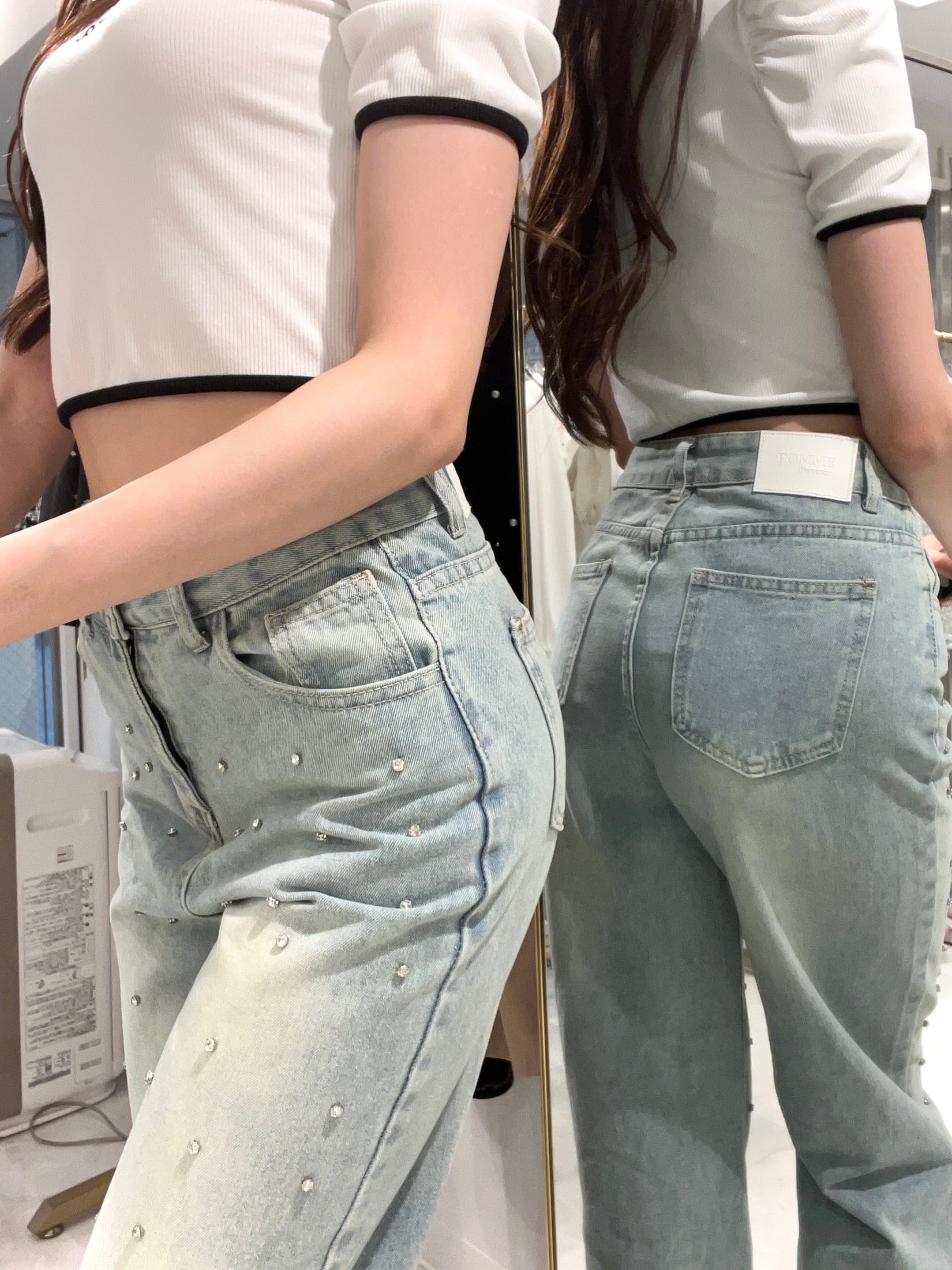 original】bijou straight denim | POMME d'amour original】bijou straight denim | POMME d'amour