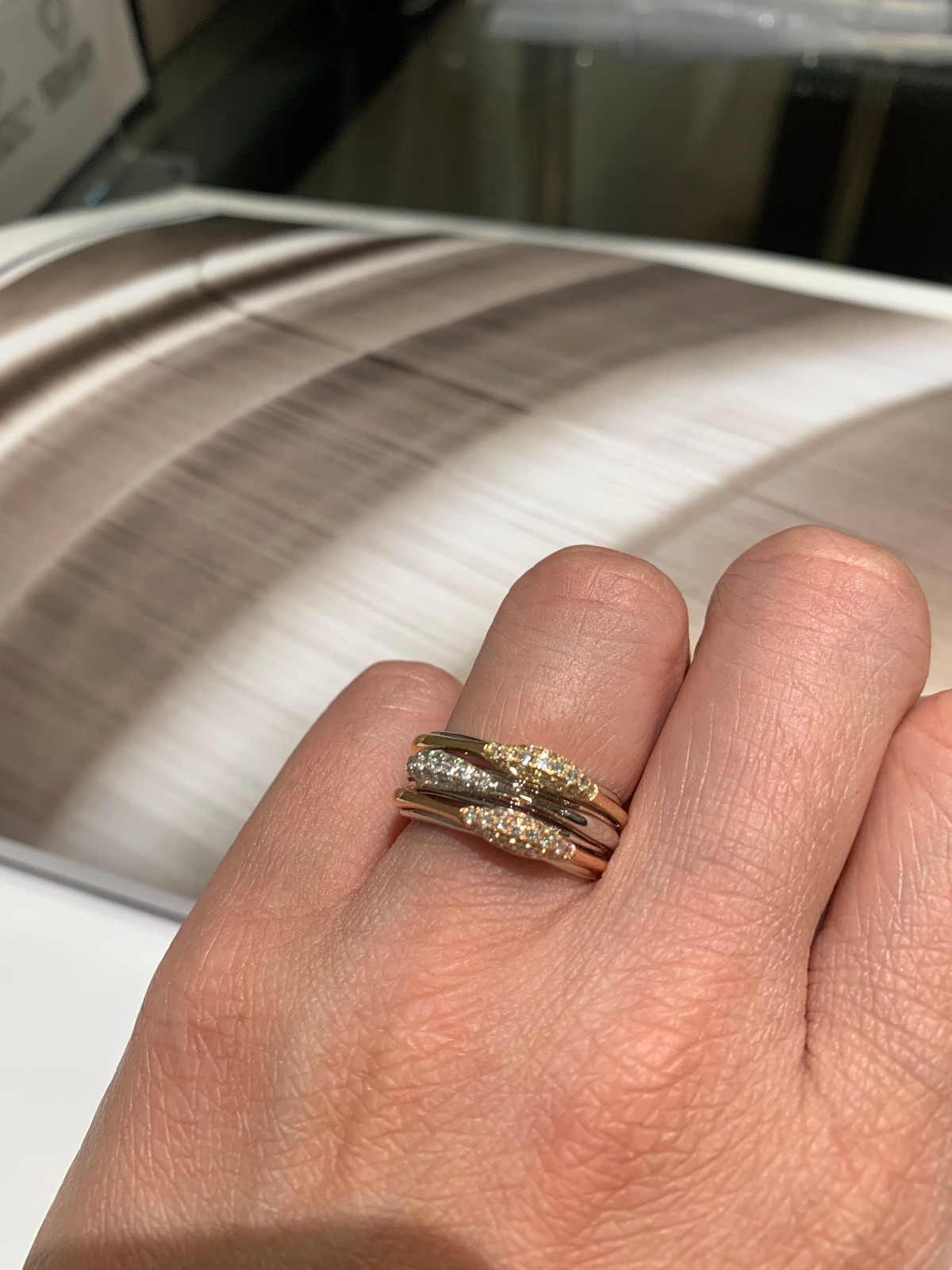 difarent colors gold ring【white yellow pink gold】 | Eme