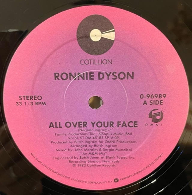 RONNIE DYSON "ALL OVER YOUR FACE" 12" | EAD RECORD