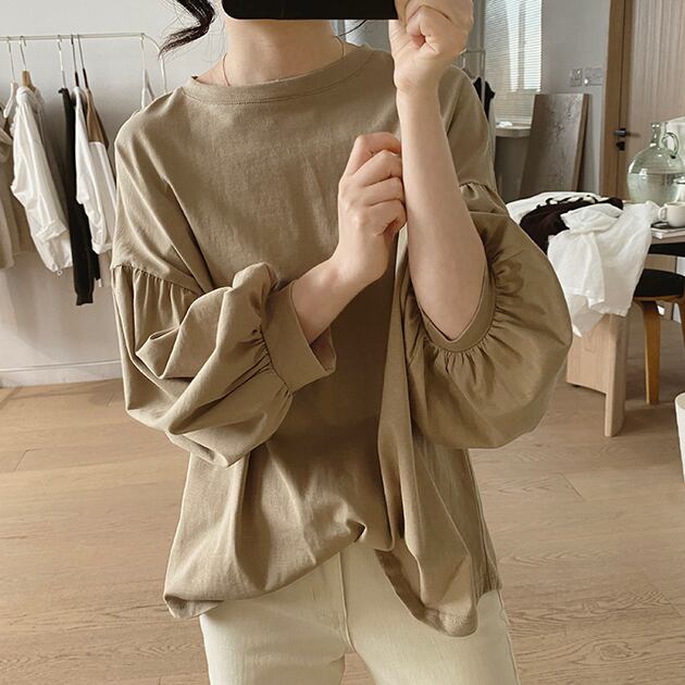 puff sleeve casual tops 12192 | abeille