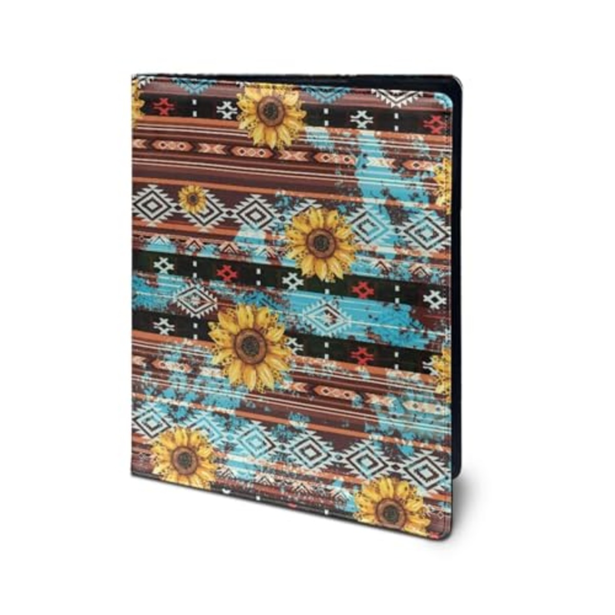 Dreaweet Leather Portfolio Women Hunflower Aztec Print Padfolio Binder ...