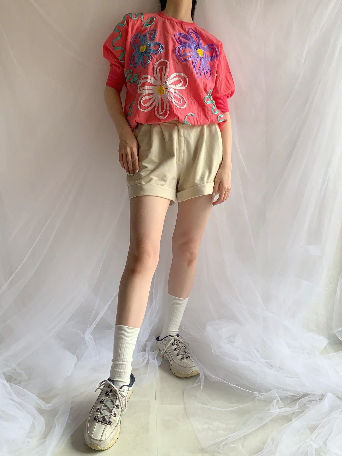 flower design top made in USA | marianas vintage & used clothing