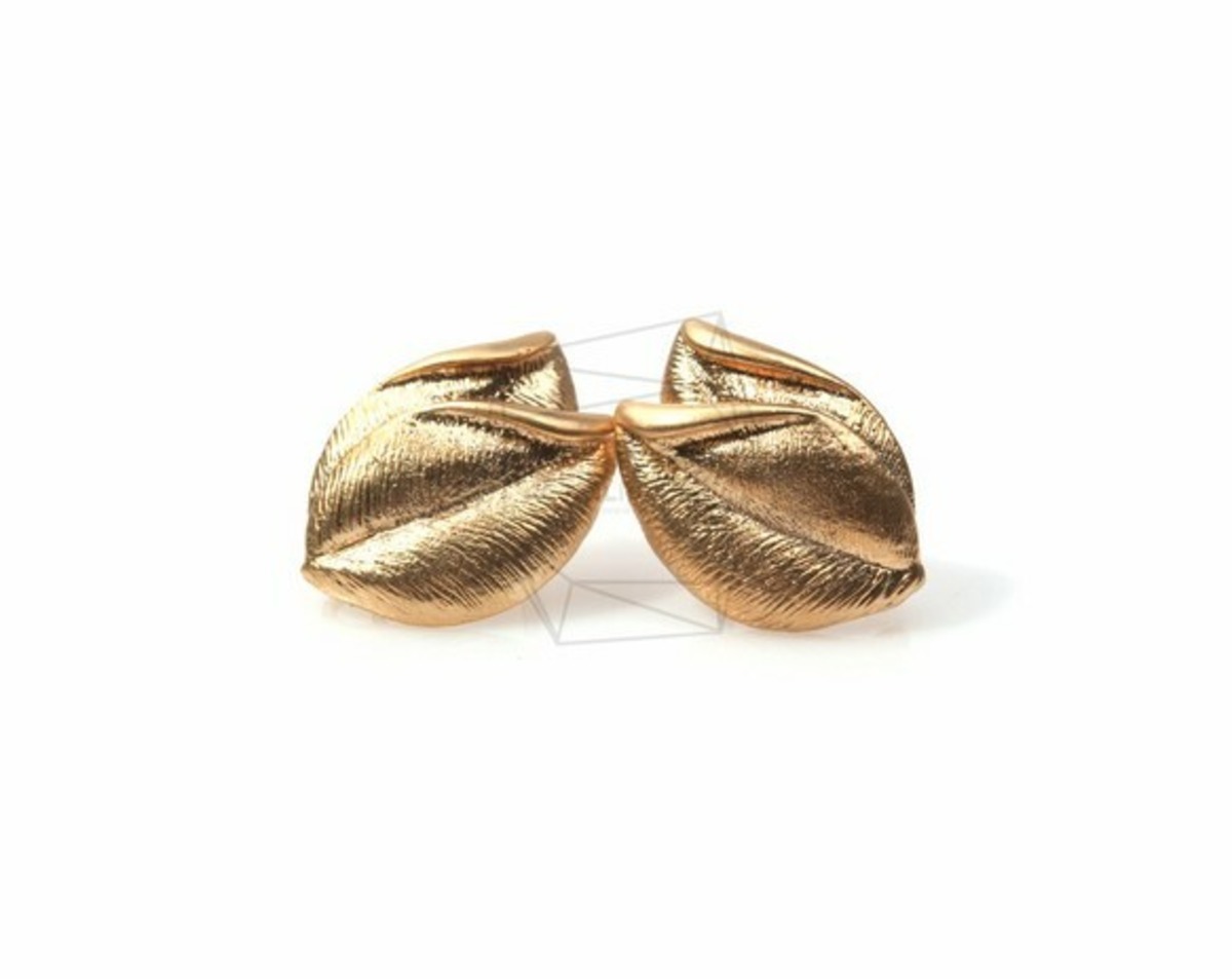ERG-126-MG【2個入り】ダブルリーフピアス,double Leaf Ear post/ 13mm x 15mm | jewelmecca