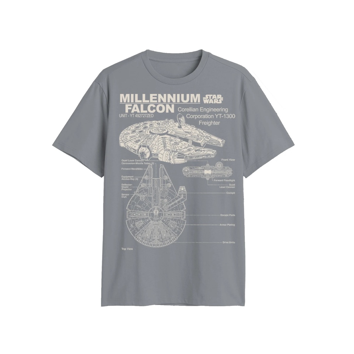 スター・ウォーズ Tシャツ Star Wars Millennium Falcon Corellian Freighter Graphic ...