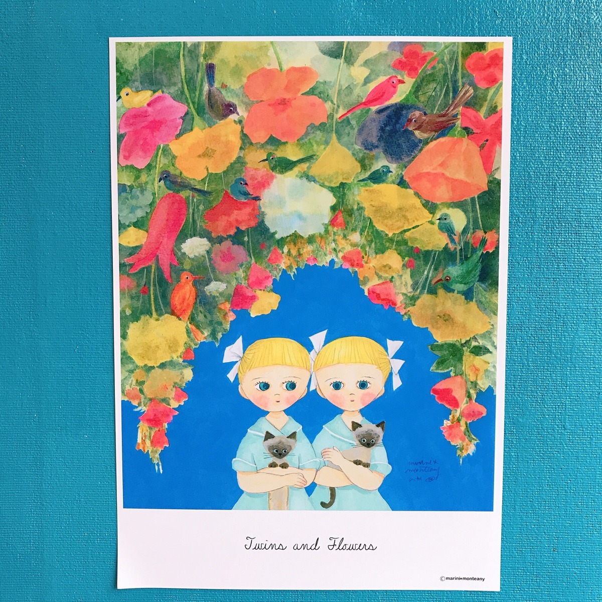 A4 POSTER「twins & flowers」 | molintika