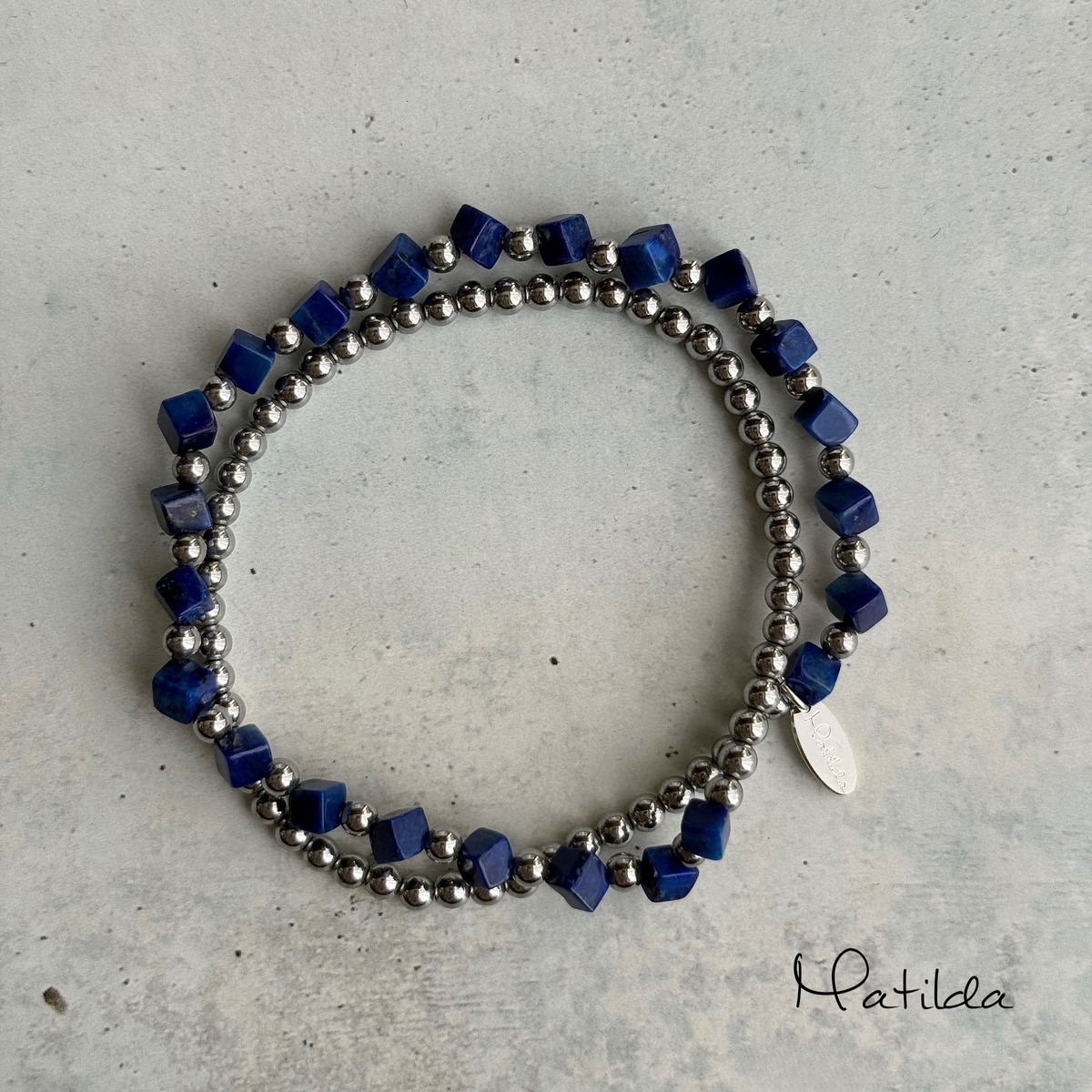 【再販】layered bracelet（ラピスラズリキューブ） | Matilda