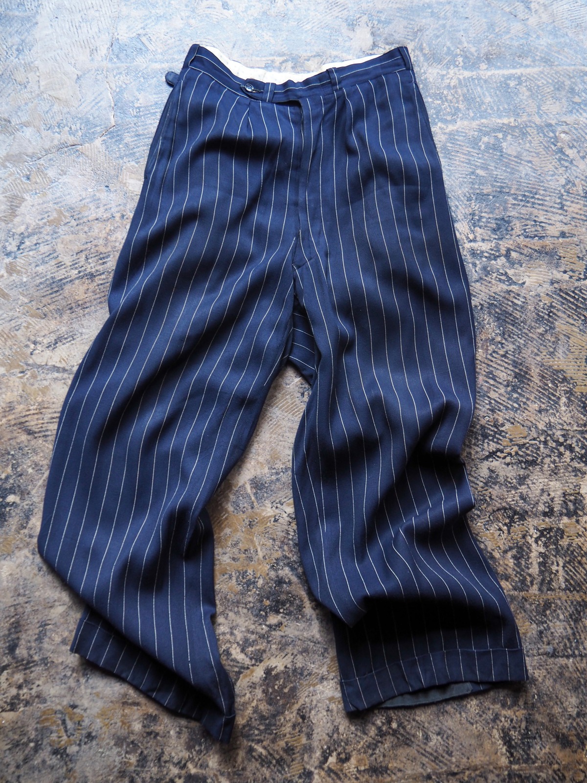 1950s British Striped Rayon Gabardine Slacks | 'bout