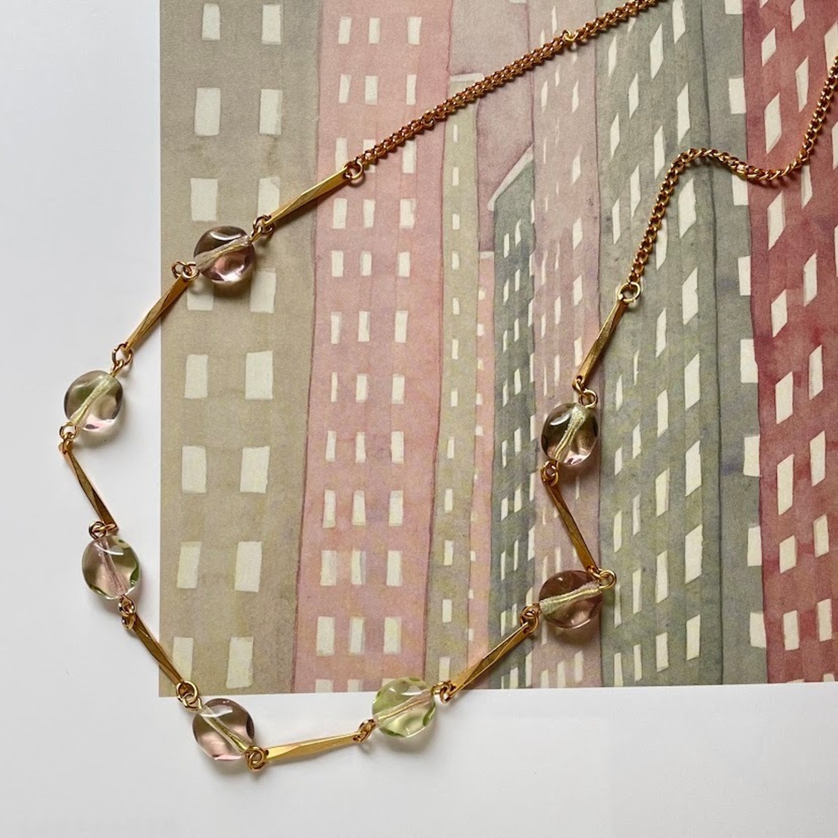 グラデーション ガラス ネックレス 《N-0513》 | ModernLoop ユーズドアクセサリー専門店