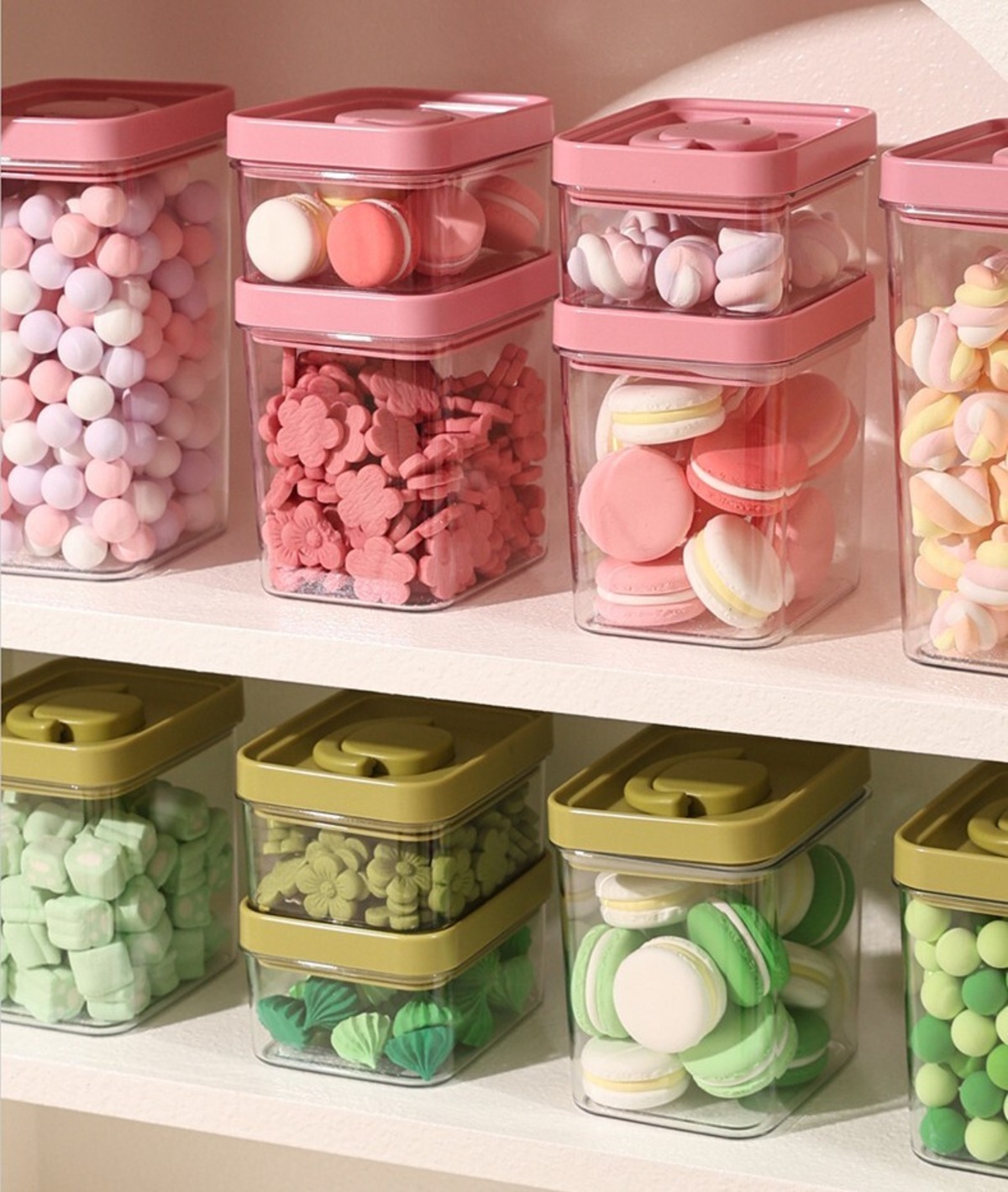 食品保存ケース 食品保存ボックス 800ml 密封ケース ポータブル スナック保存瓶 キッチン収納ボックス プラスチック 鮮度保持ボックス かわいい | kitchengoods