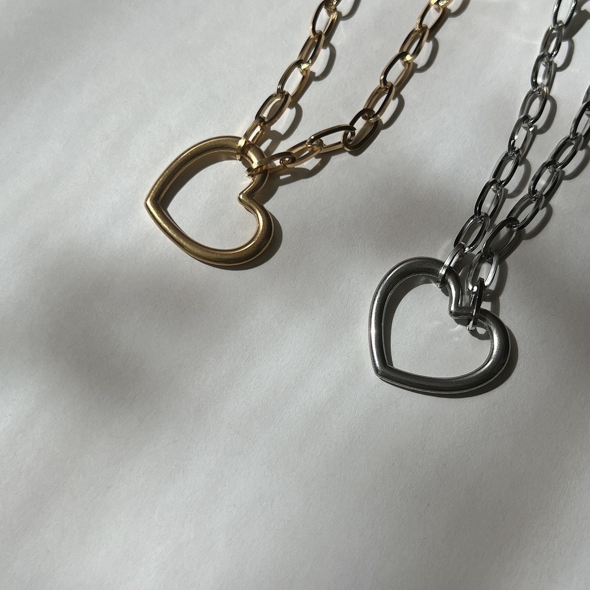 big heart chain necklace | eclacoco