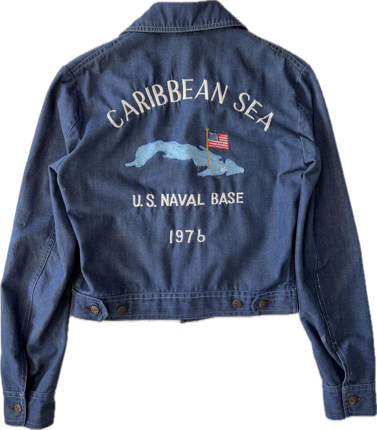 70s US NAVY souvenir denim jacket | 古着屋YONKERS