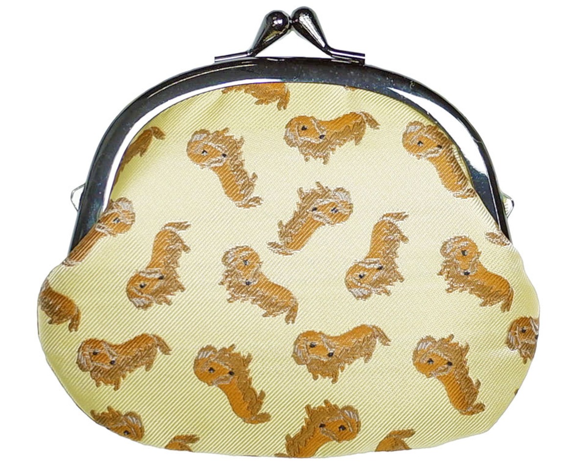 がま口 ダックスフント クリーム | iruyo