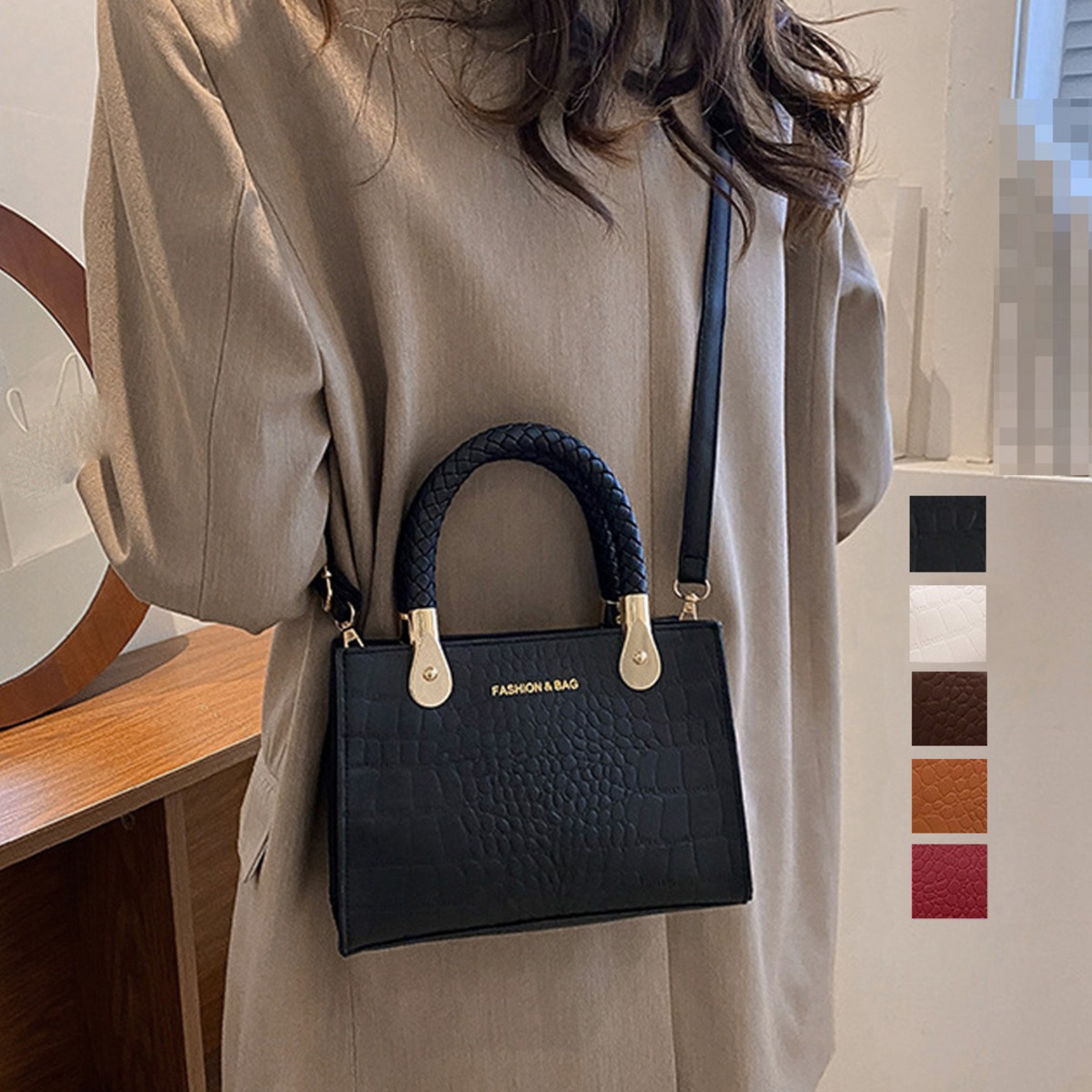 【日本倉庫即納】 ショルダーバッグ PUレザー スクエア | kurea -韓国系・プチプラファッション専門店-