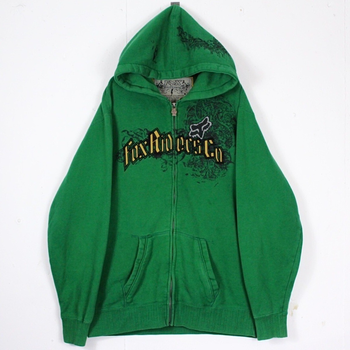 【Caka act2】"FOX RACING" Gothic Design Zip Up Hoodie | Caka(カカ）下北沢古着屋 ...