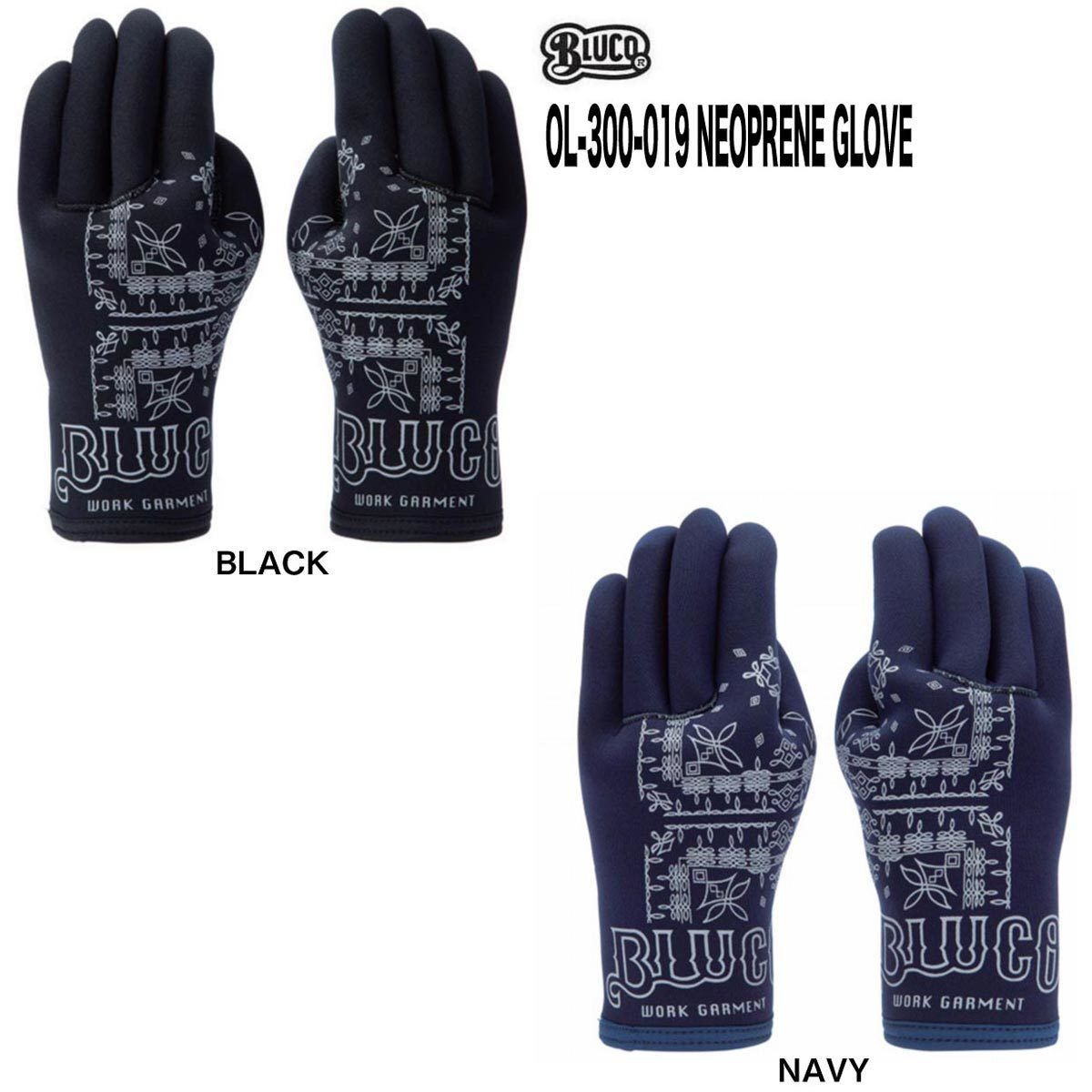 BLUCO(ブルコ) OL-300-019 NEOPRENE GLOVE(ブラック・ネイビー) | Pin's store