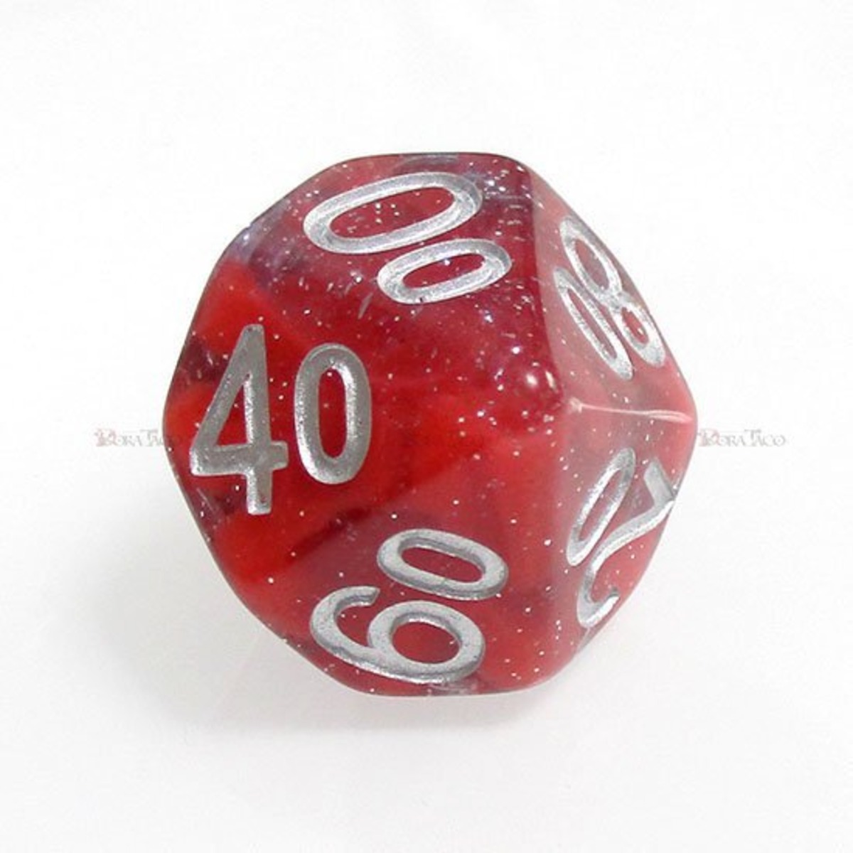 ラメ加工ダイス【マイタケ レッド】 テンズサイコロ HDH05-tens | ダイス専門店ドラタコ BASE店