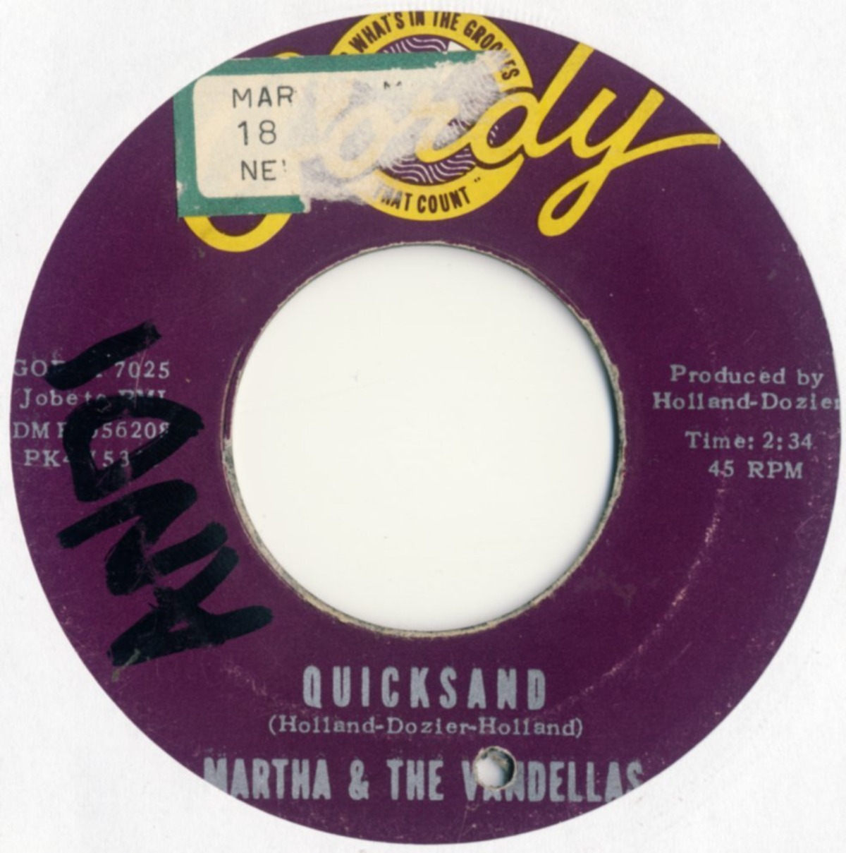 MARTHA & THE VANDELLAS - Quicksand 7" | urban enemy