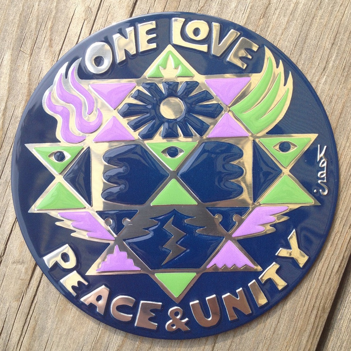 One Love Peace & Unity (Metal Magnet) | Kads MIIDA Store