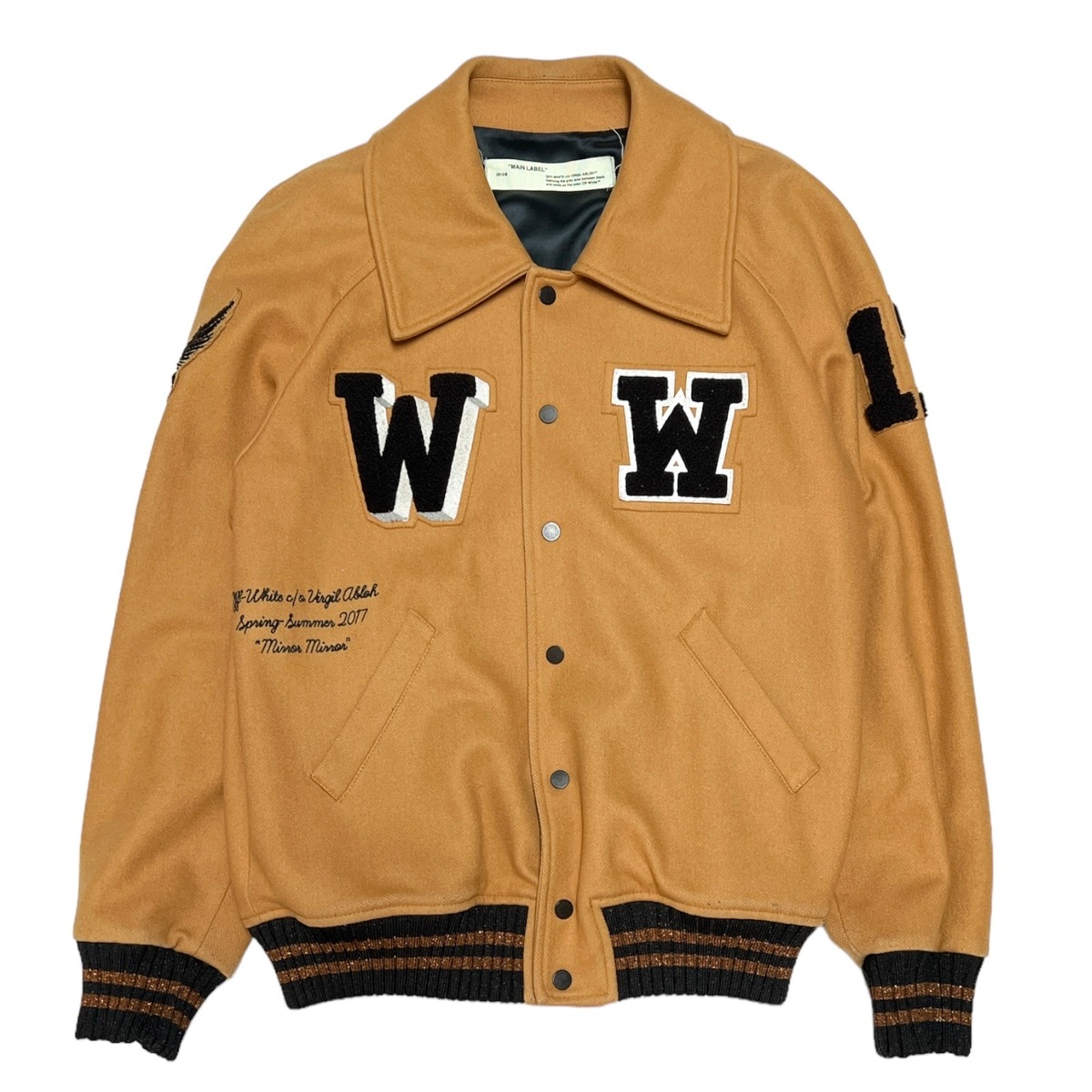 OFF WHITE Big Collar Vasity Jacket | A WORD.ONLINE SHOP