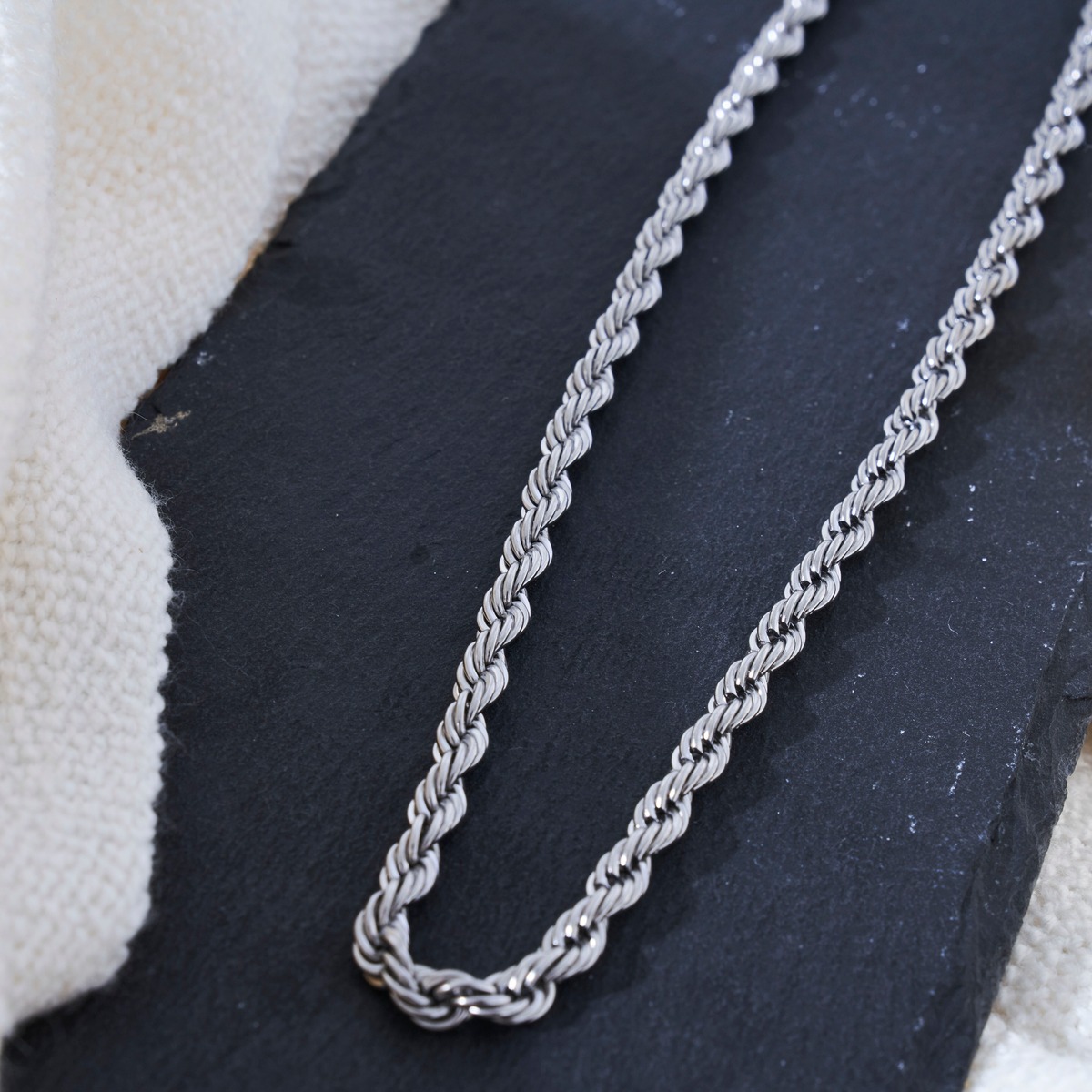 316L ( サージカルステンレス ) rope chain necklace【SILVER】#n43 | CELINA