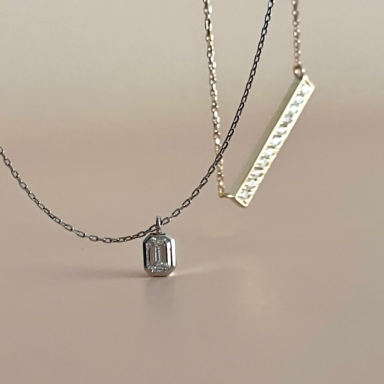 エメラルドカット ダイヤモンド ペンダント 0.20ct K18イエロー エメラルドカット ダイヤモンド ペンダント 0.20ct K18イエロー