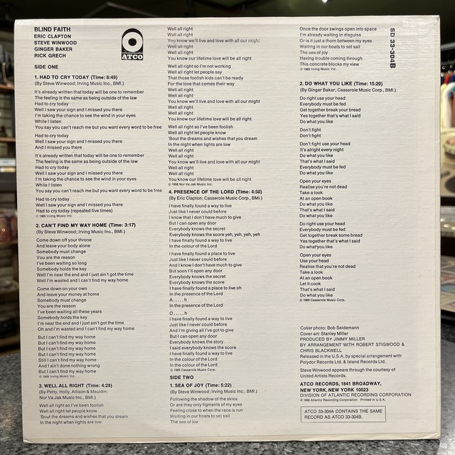 【LP】BLIND FAITH/Same | SORC 中古アナログレコード専門店