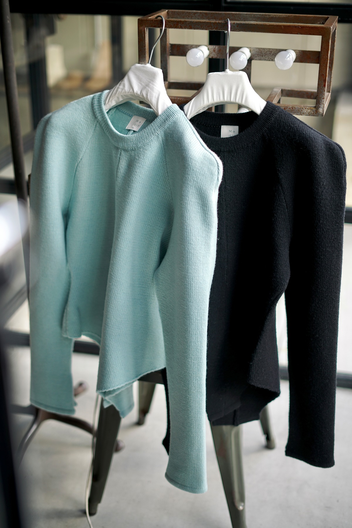Mediam / Wool Knit Body Suit Like Pullover ( Black , Sax ) | JUQUI Online