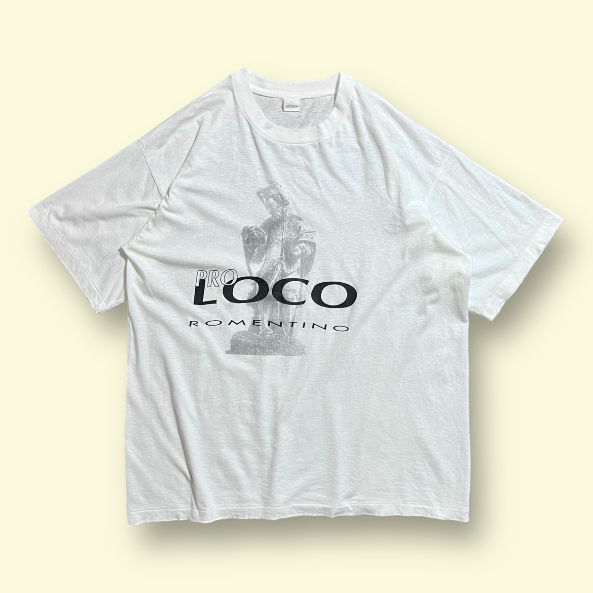 1990's "PRO LOCO ROMENTINO" 彫刻 プリント Tシャツ | Këvin Used Clothing Store