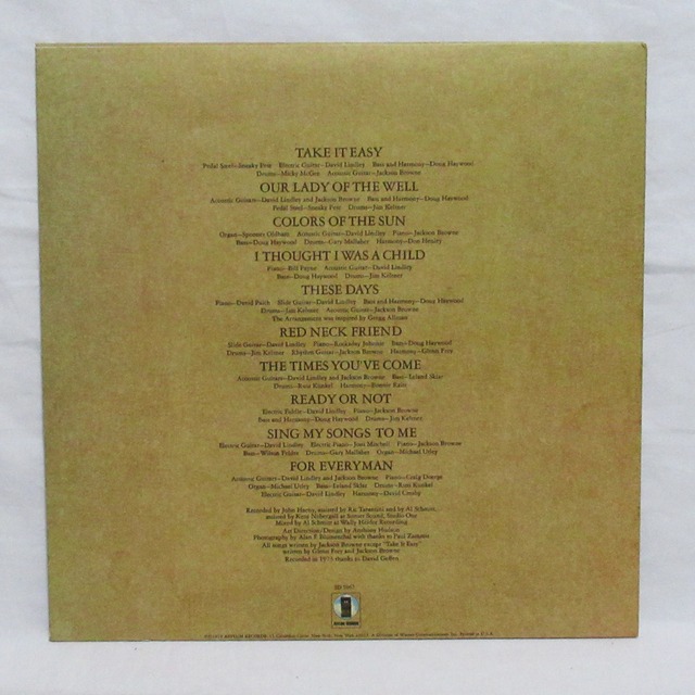 ジャクソン・ブラウン JACKSON BROWNE FOR EVERYMAN【LP / US盤】 | ROCK ECHOES
