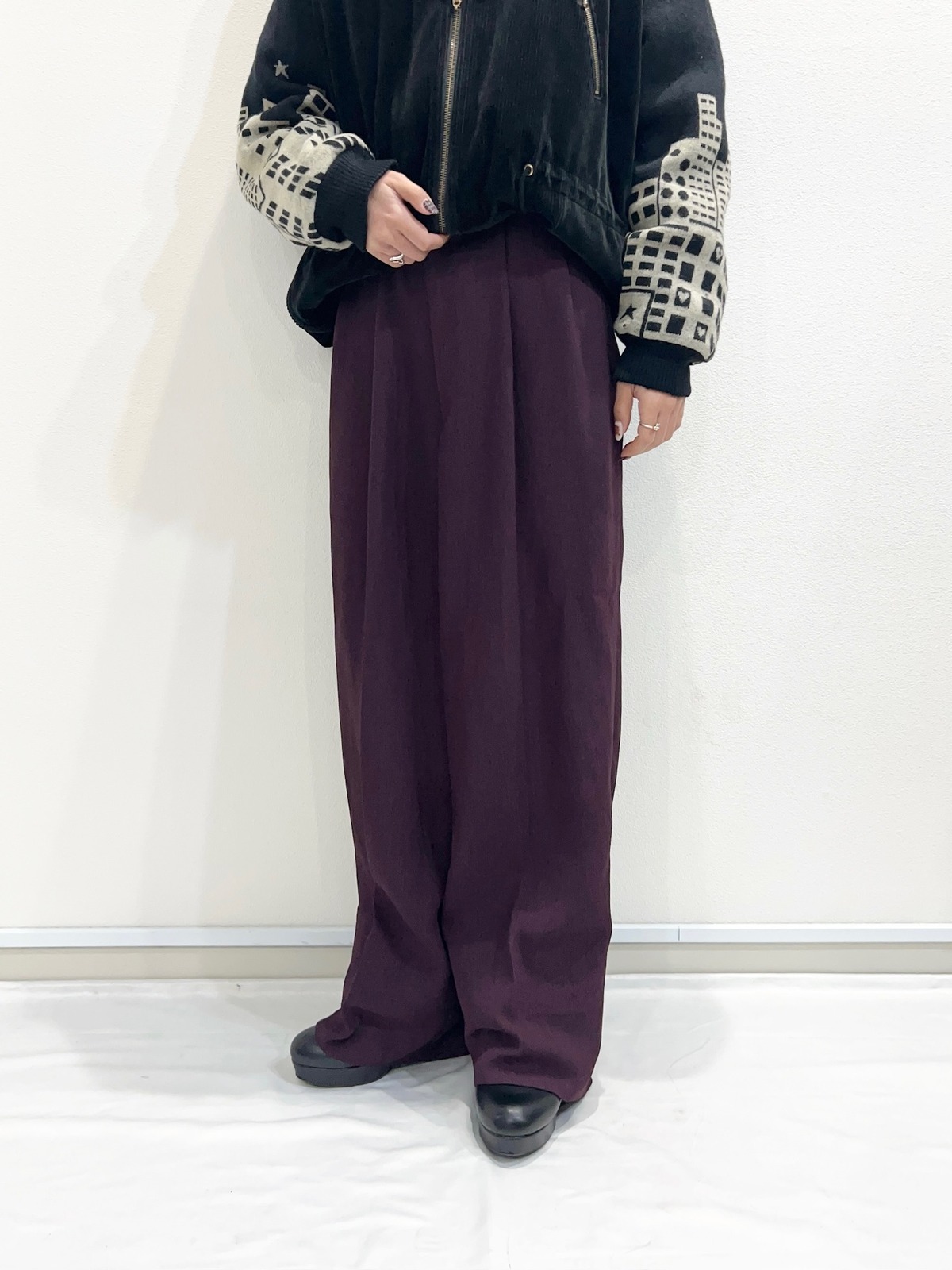 Rayon wide slacks | used.memento