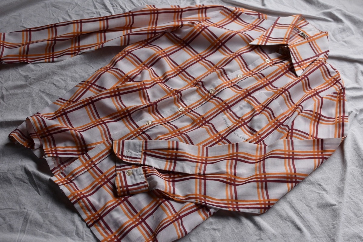 Big Orange Plaid Pattern Shirt | SixDix
