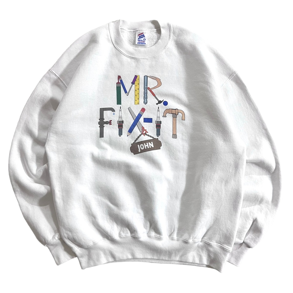 90s USA製 MR FIX IT 工具 アート プリント スウェットシャツ | Këvin Used Clothing Store