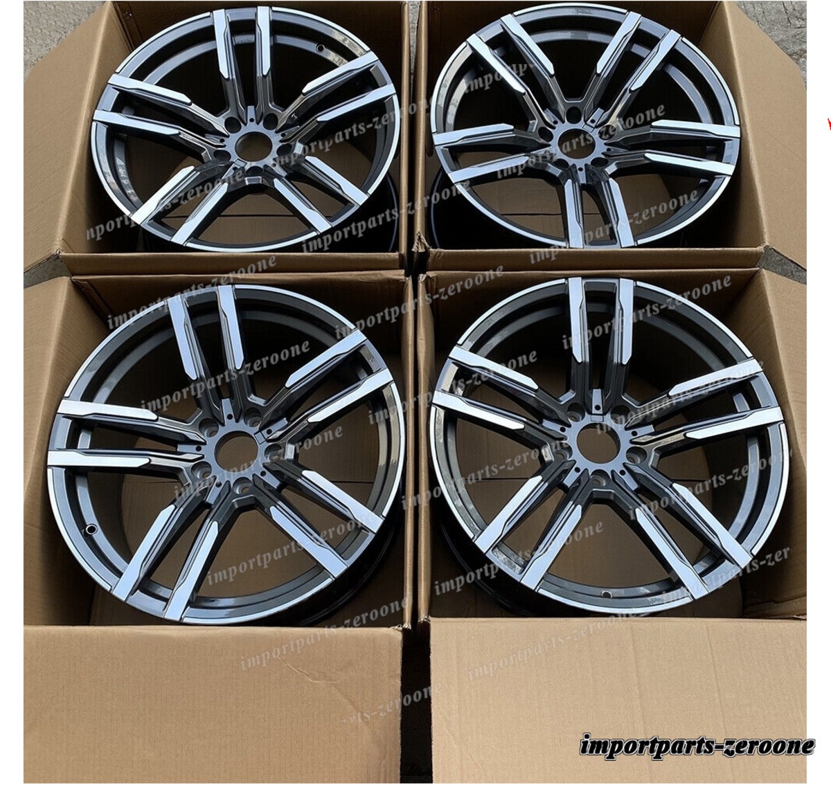 20インチ ツイン 5 スポーク グレー スタイル ホイール BMW X5 E70 F15 X6 E71 F16 808 5x120 -BRN-12043 | importparts-zeroone