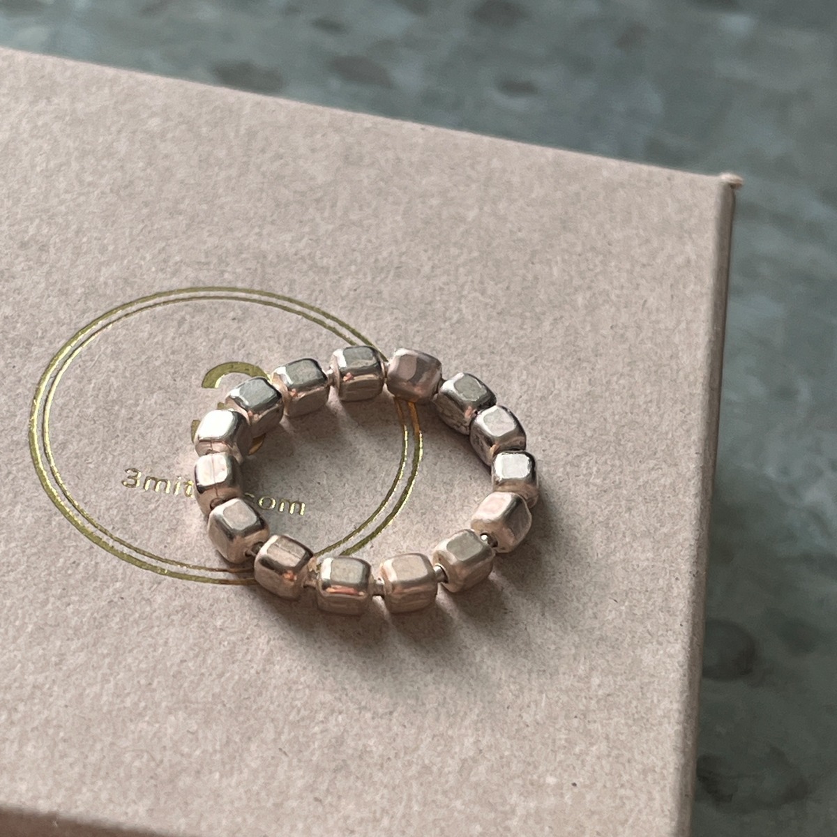 silver 》square chain ring | 3mitts