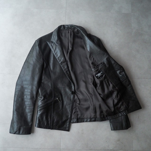 00s〜 “TORNADO MART” leather tailored jacket 00年代 トルネードマート レザー テーラードジャケット Y2K マルイ系 | anti knovum ...