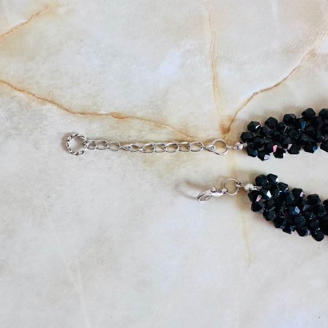 【725】ブラックガラスネックレス | BELLA GENTE