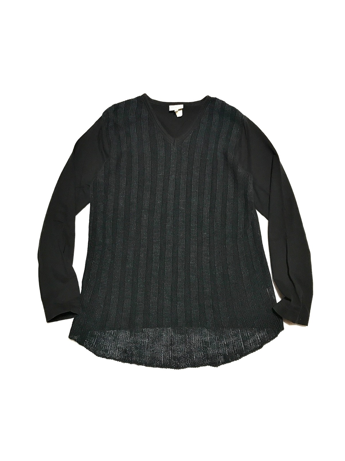 DRIES VAN NOTEN Linen_Knit Switched Design L/S Tee | ETRAK