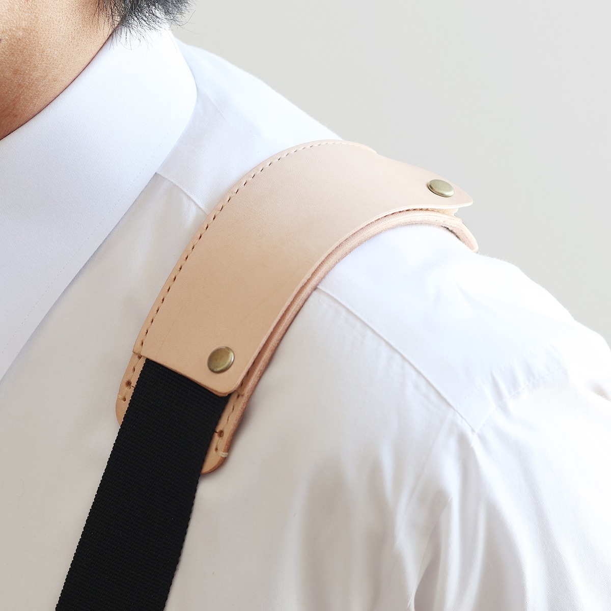 肩パット LF-084 ヌメ革ALL ショルダーベルトパッド 肩当て パッド ショルダー用パッド レザー 本革 牛革 | Tunagu＆Le/freem workshop