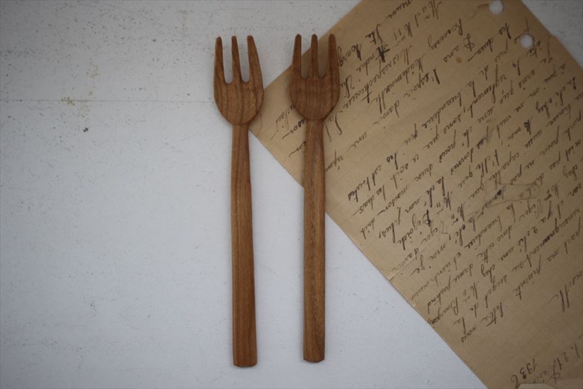 松居久美｜デザートフォーク（桜材 オイル仕上げ）ⓑグループ | UTSUWA11