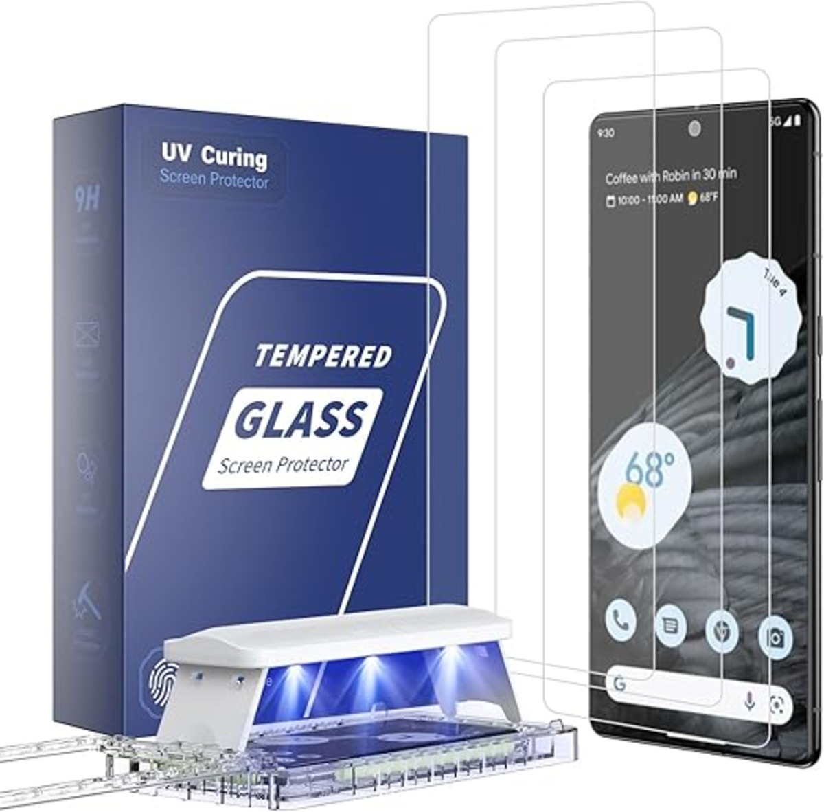 【UVフィルム・縁に黒線がない】HJCE Google Pixel 8 Pro ガラスフィルム 革新設計 【3枚セット】9H硬度 グーグルピクセル 8 Pro 保護フィルム 指紋ロック解除対応 ...