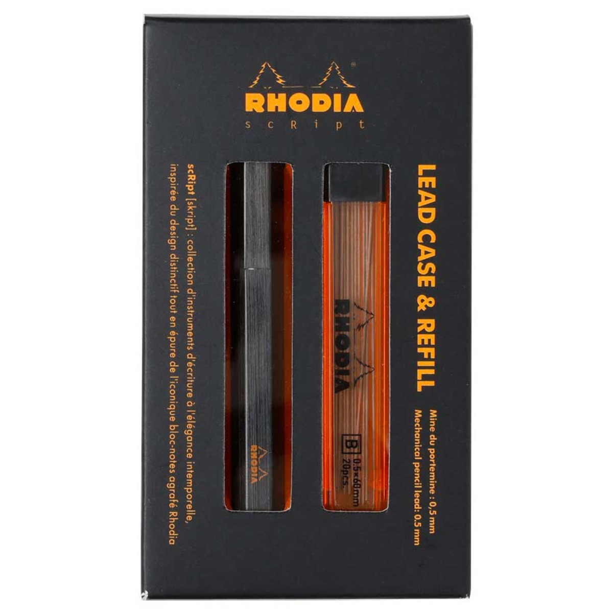 シャー芯ケース RHODIA scRipt LEAD CASE & REFILL ロディア スクリプト リードケース ＆ レフィル ブラック ...