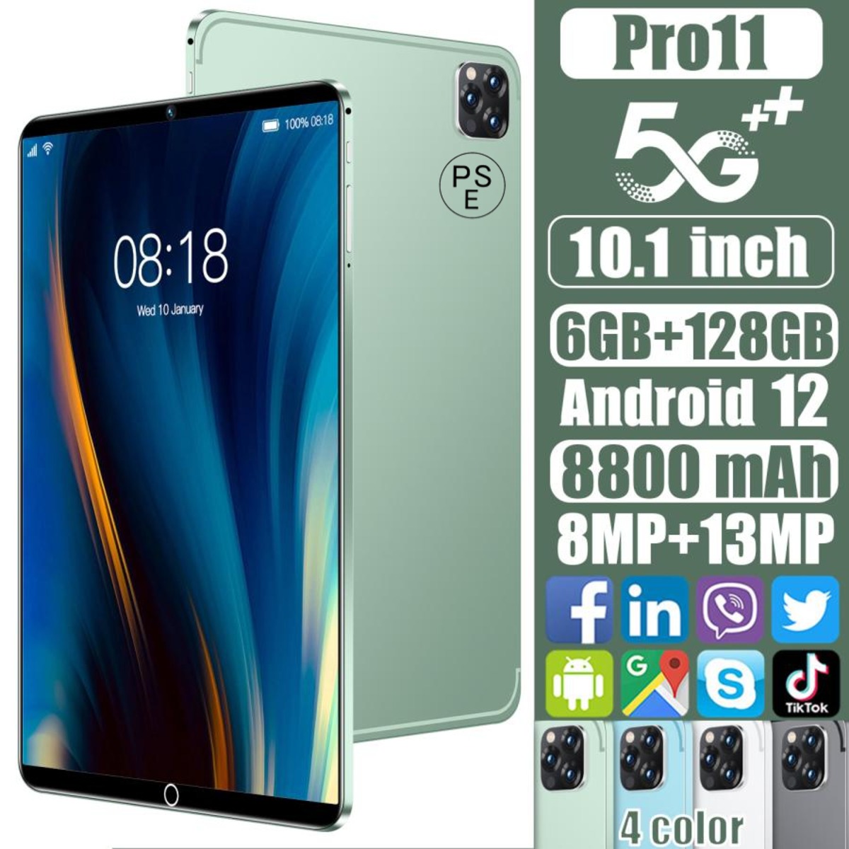 タブレット 10.1インチ Android12.0 6+128GB 5G Wi-Fiモデル 通話対応 1920*1200IPS液晶 SDカード GMS認証 GPS 在宅勤務 ネット授業 ...