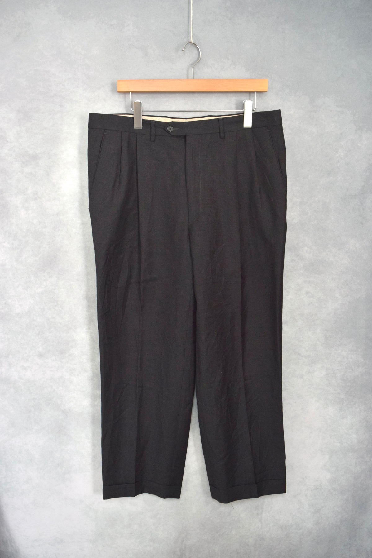 old " santorelli " luxury serge wool two tuck slacks / made in italy ...